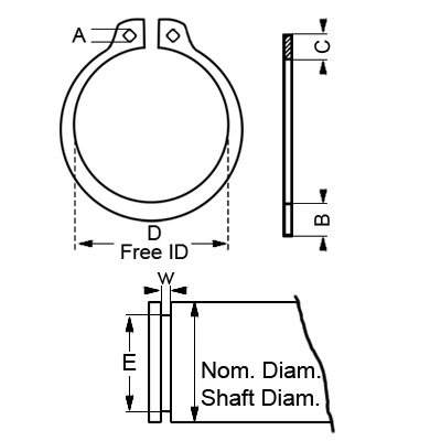 471 Spring Steel Phosphated External Retaining Ring