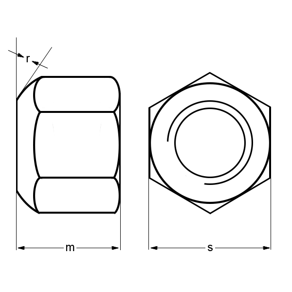 6330 Class 8 Steel Zinc Plated High Hexagon Nut