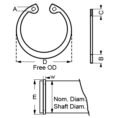 472 Spring Steel Phosphated Internal Retaining Ring