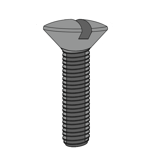 964 Steel Zinc Plated Slotted Oval Head Machine Screw